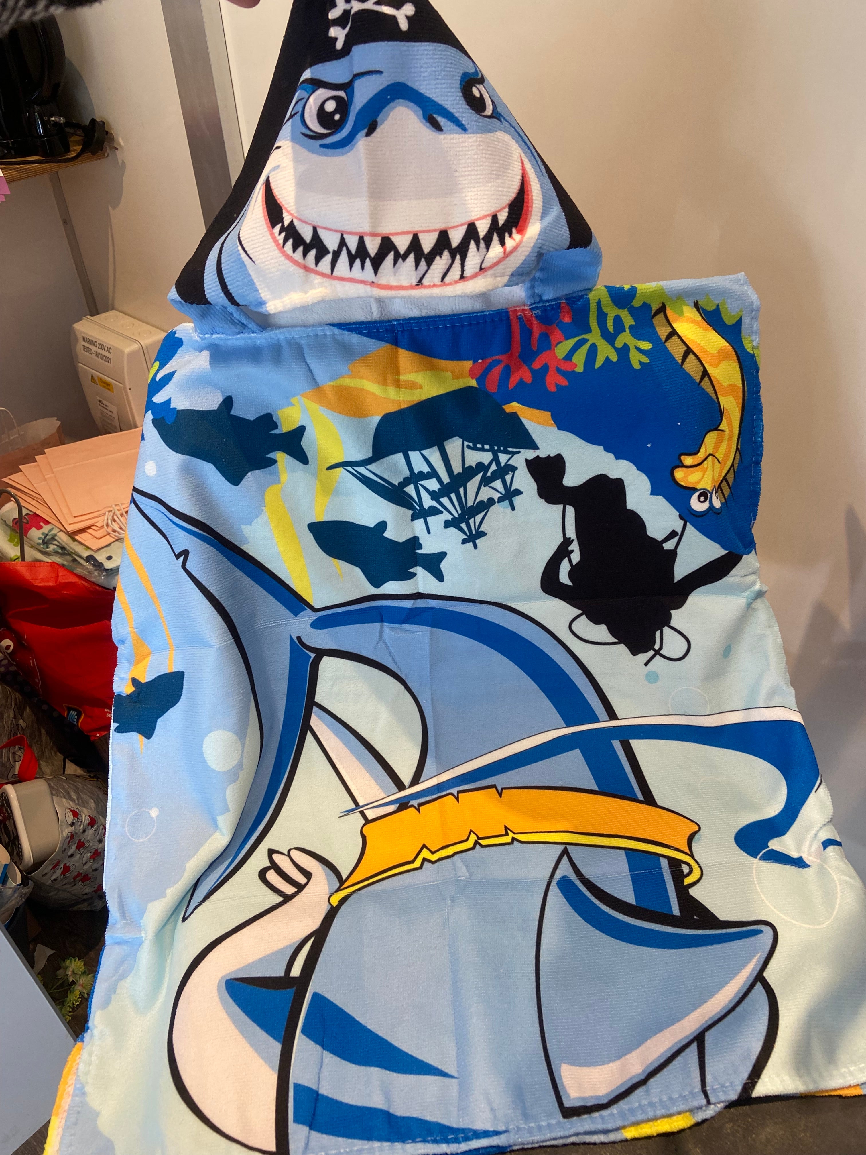 Pirate Shark Poncho Towel – Fit & Fab Fit For Life